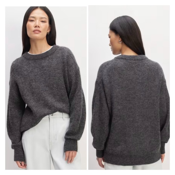 Everlane | Sweaters | Everlane The Alpaca Crew In Heather Charcoal ...